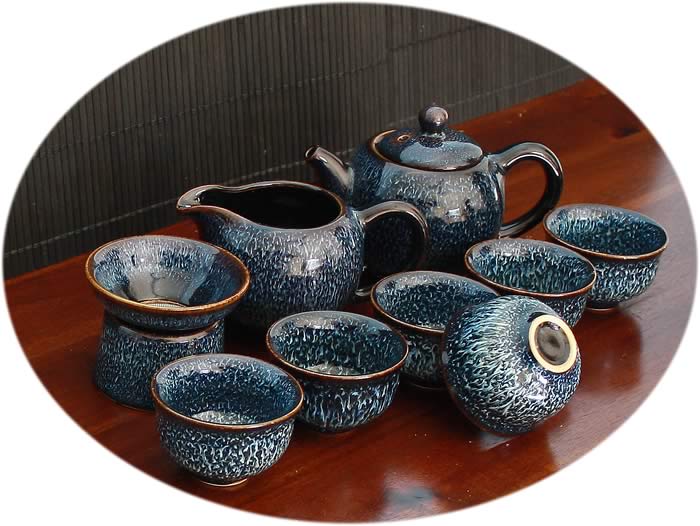 Chinese Gongfu tea set Jun Kiln - teapot blue | Valley Green Tea
